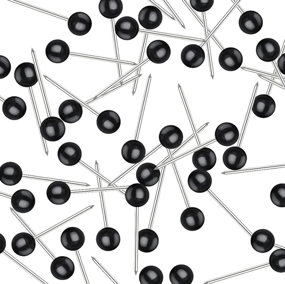 Office | 20pcs Pins Of 18inch Bulk Map Push Pins Small Black Tacks ...